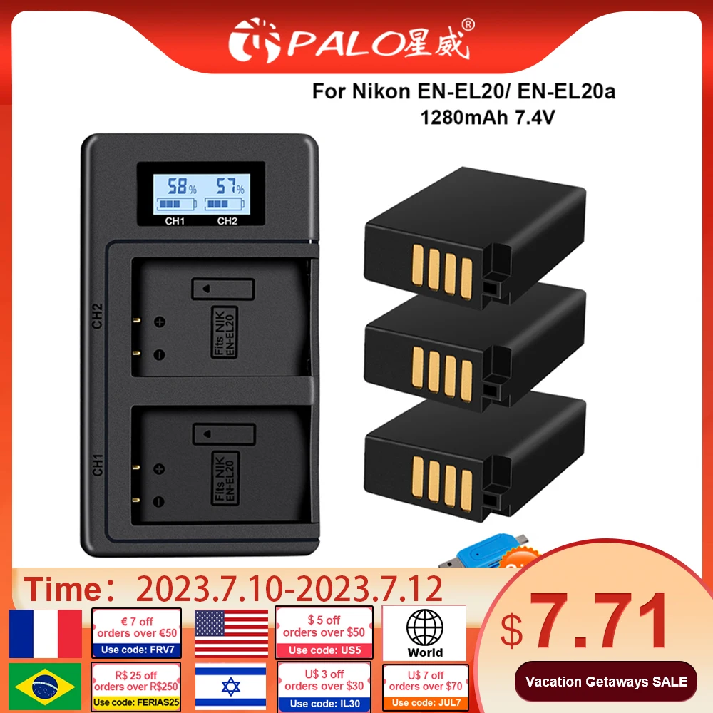 EN-EL20A-EN-EL20-Battery-LCD-Dual-Charger-for-for-Nikon-Coolpix-P1000 ...