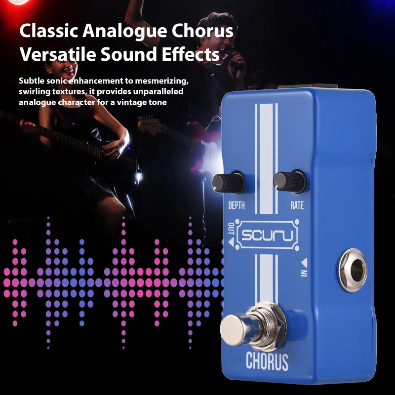 SCURU-Guitar-Chorus-Effects-Pedal-DEPTH-RATE-Classic-Analogue-Chorus-DC ...