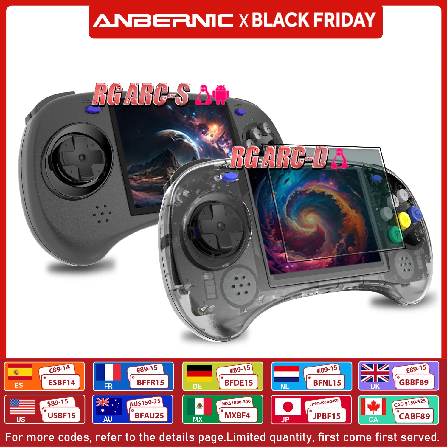 ANBERNIC RG ARC Retro Games RK3566 4.0INCH 640*480 Handheld Game ...