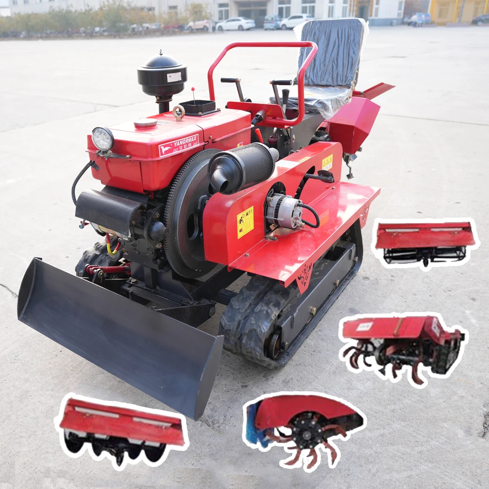 Dual-Purpose 35hp/40hp/50hp Diesel Tracked Farm Seeder Plowing Machine ...