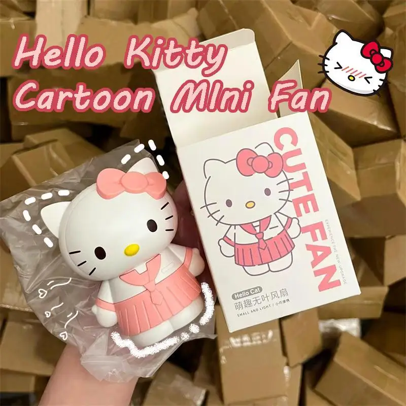 Kawaii-Hello-Kitty-Fan-Sanrio-Cartoon-Kt-Cat-Portable-Handheld-Fan-Usb ...