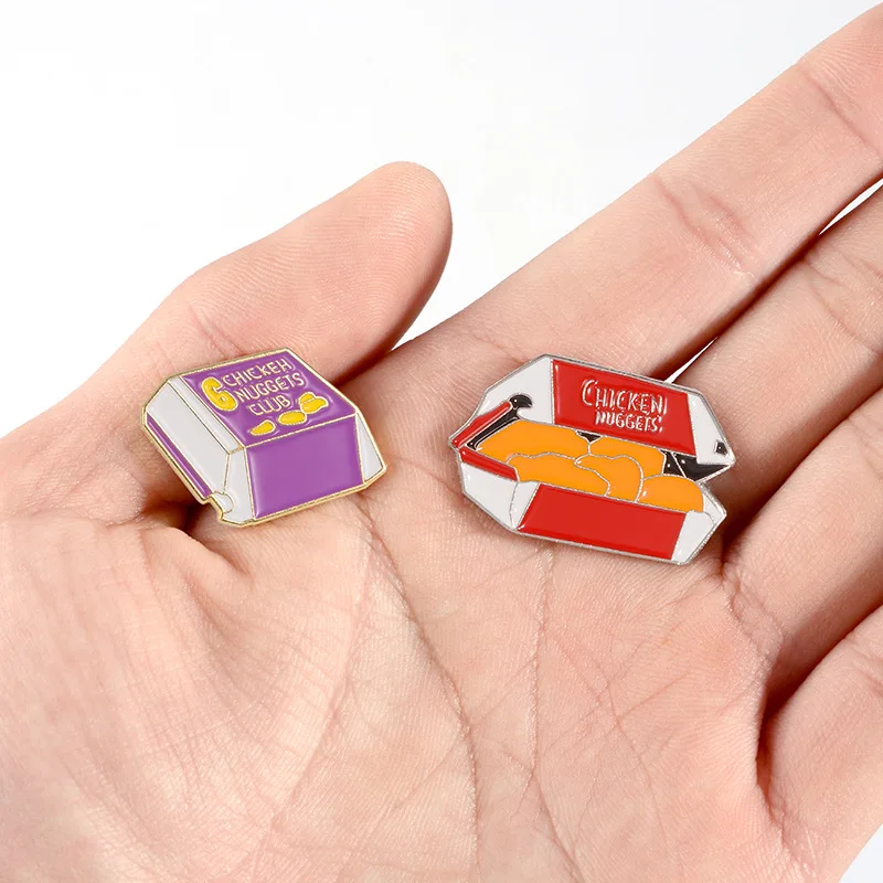 Enamel Jewelry Brooch Badge | Fast Food Chicken Nuggets | Funny Chicken ...