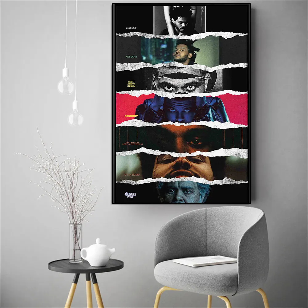 The-Weeknd-s-All-Album-Wall-Decor-Mural-Prints-Painting-Star-Boy-Poster ...