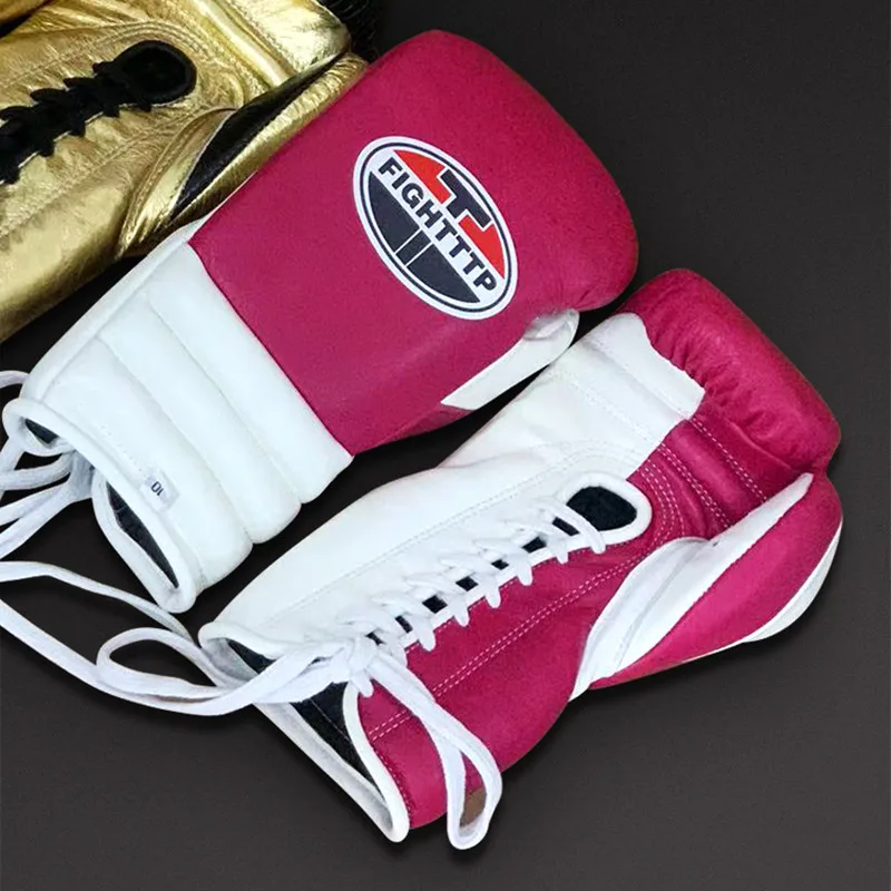 Luva-de-boxe-profissional-10-12-14-16oz-feito-de-couro-mma-muay-thai ...