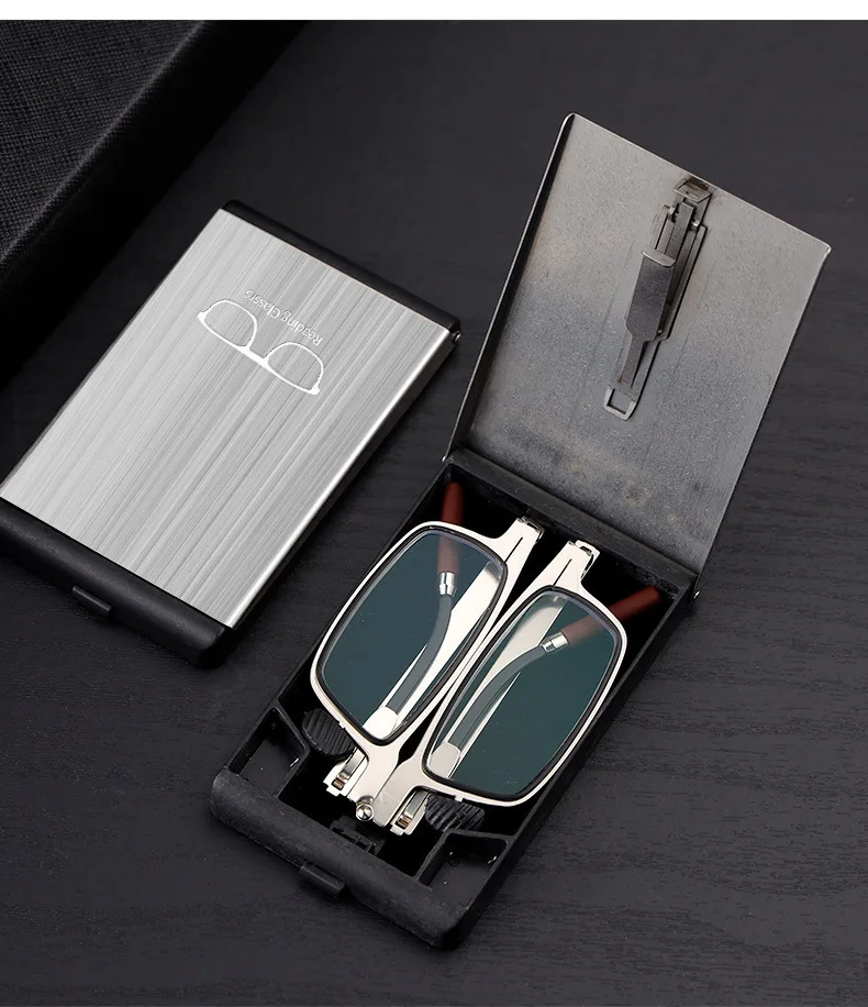 Flat-Fold Lightweight Anti-Blue Light Reading Glasses with Protective