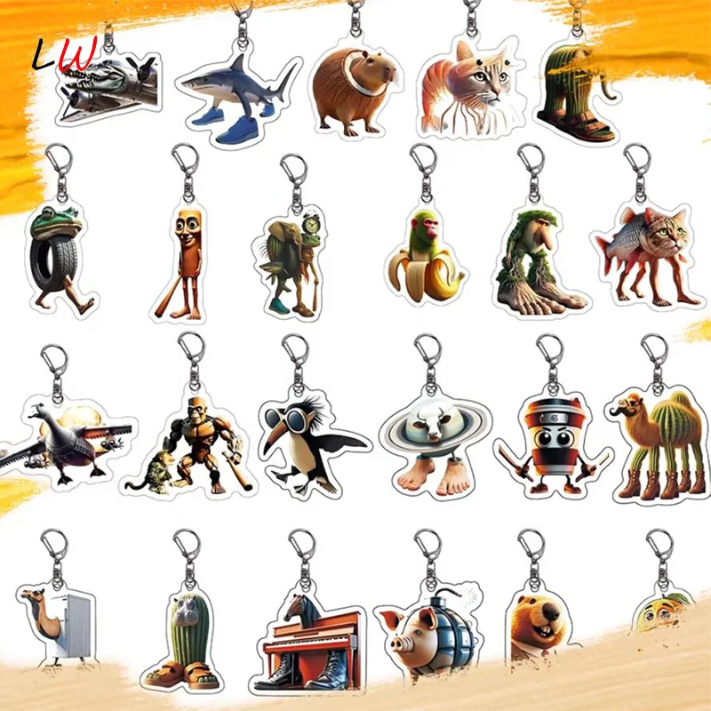 Tung Tung Tung Sahur Acrylic Keyring Italian Brainrot Anime Keychain ...