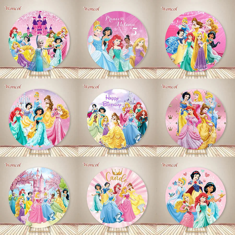 Princess Round Cover Rapunzel Aurora Cinderella Snow White Belle ...