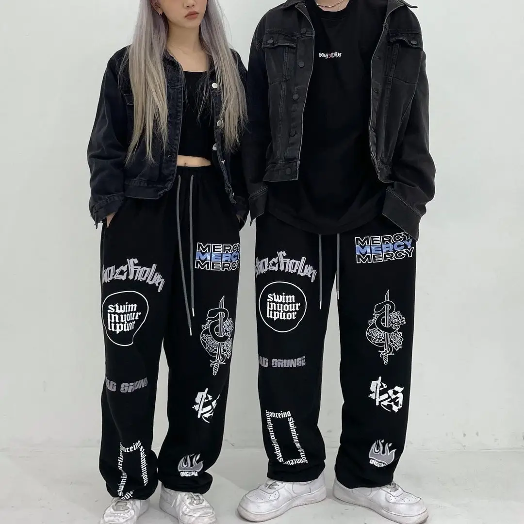 Spring-and-Autumn-Punk-Style-Couple-Sweatpants-Streetwear-Loose-Baggy ...