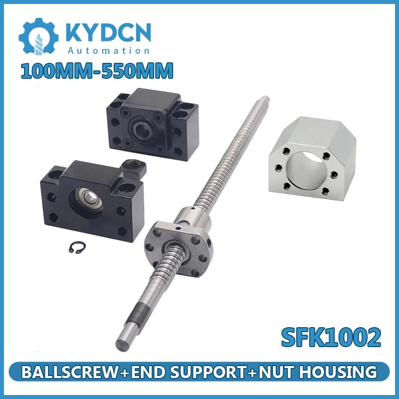 SFK1002 Ball Screw Set 10mm Ball Screw+Nut Housing+End Support EKEF8 ...