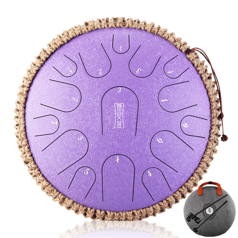 Hluru-Glucophone-Steel-Tongue-Drum-14-Inch-15-Notes-Tone-Key-D-Ethereal ...