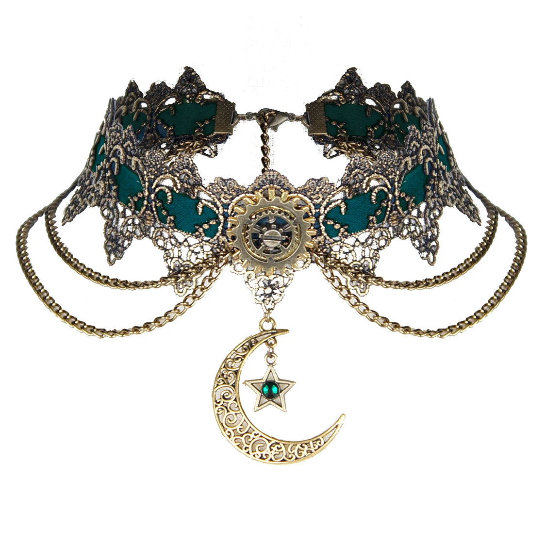 Steampunk-Bronze-Gold-Moon-Pendant-Lace-Choker-Neck-Ring-Necklace.jpg