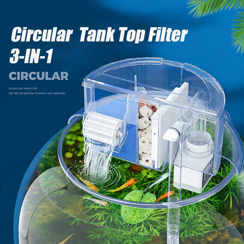 220V-4W-Aquarium-Filter-Circular-Fish-Tank-Filter-Hang-on-Water ...