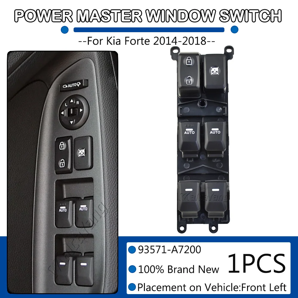 Car-Accessories-Electric-Power-Master-Window-Control-Switch-Button-For-Kia-Forte-2014-2018-93571 ...