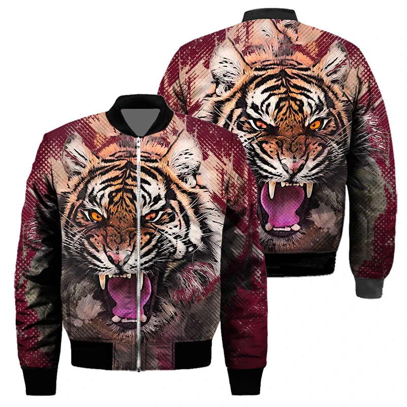 Men's Winter Jacket King Of The Forest Tiger 3d Printed Fashion Trend ...