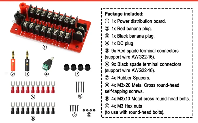 Distribuidor Energía Electrónica Diy Placa De Distribución De Energía 2 ...