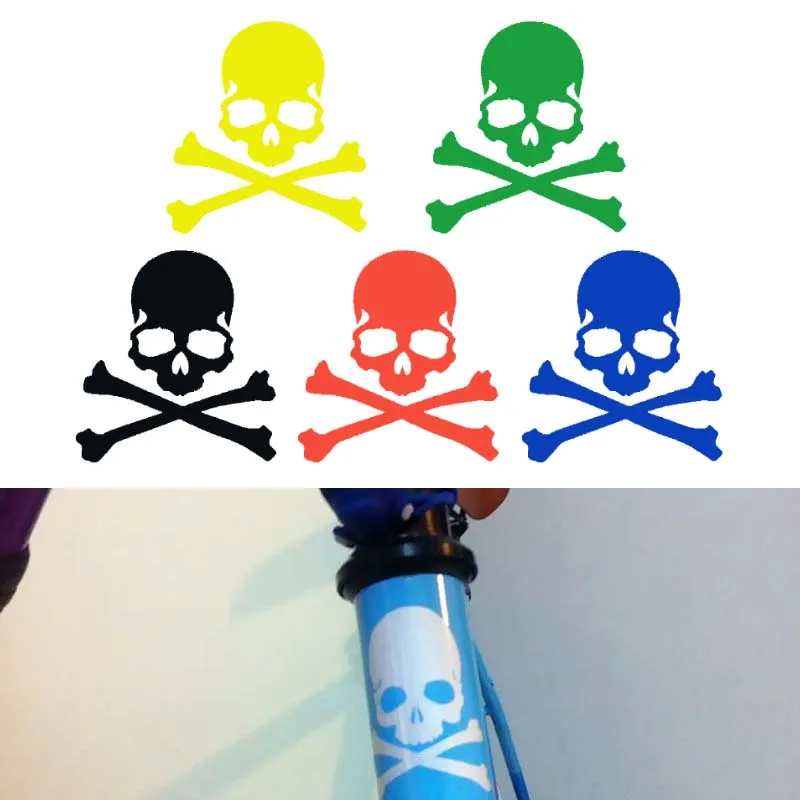 Bike-Reflective-Stickers-Fluorescent-Skull-Mountain-Bicycle-Fixed-Gear ...
