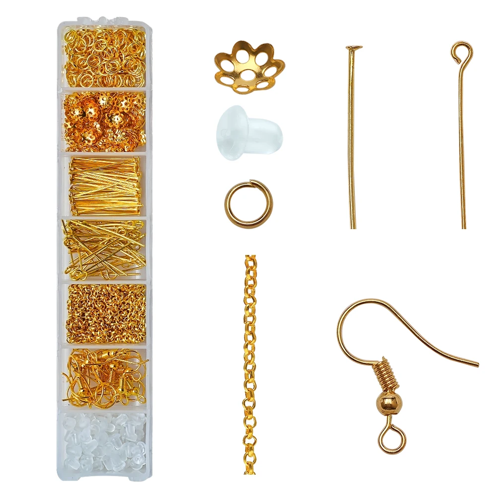 Jewelry Making Kit, Earring Clasps Hooks, Beads Caps, Open Jump Tail ...
