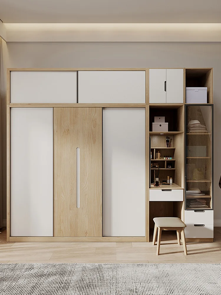 Simple-closet-with-dressing-table-integrated-bedroom-sliding-door ...