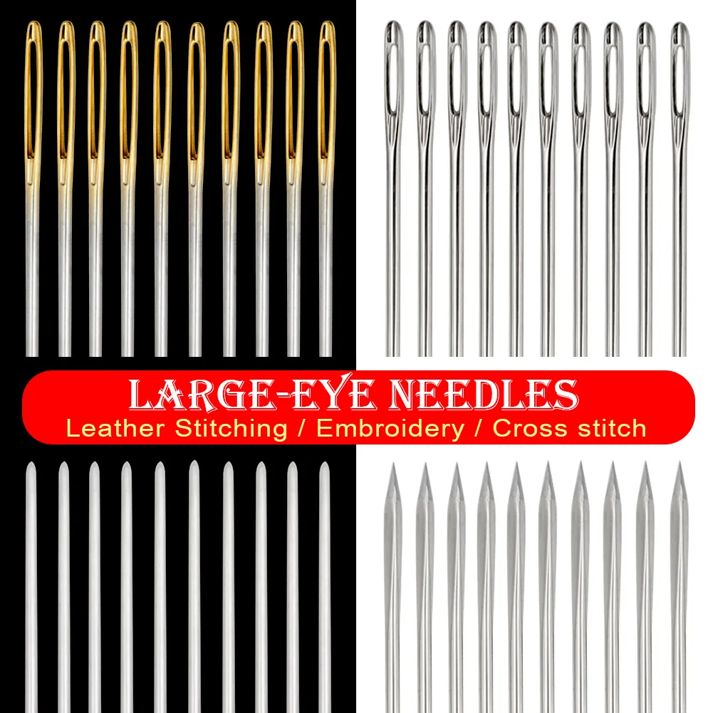 Professional-Leather-Needle-for-Stitching-Sharp-Blunt-Large-Eye-Needles ...