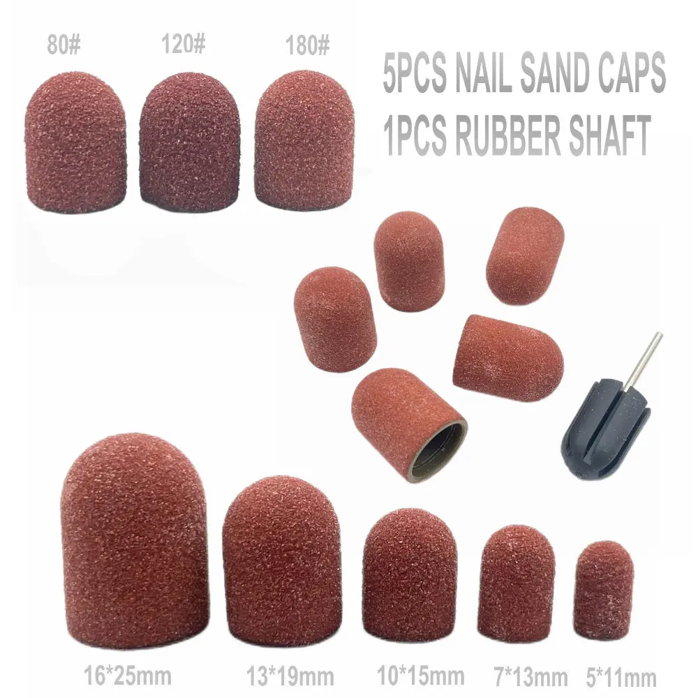 5pcs-Nail-Sanding-Caps-With-Rubber-Grinding-Sand-Cap-Pedicure-Tool-for-Manicure-Machine-Gel ...