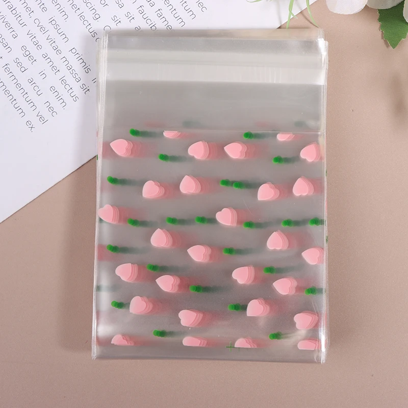 100 шт., прозрачные пакеты для конфет в форме сердца | AliExpress