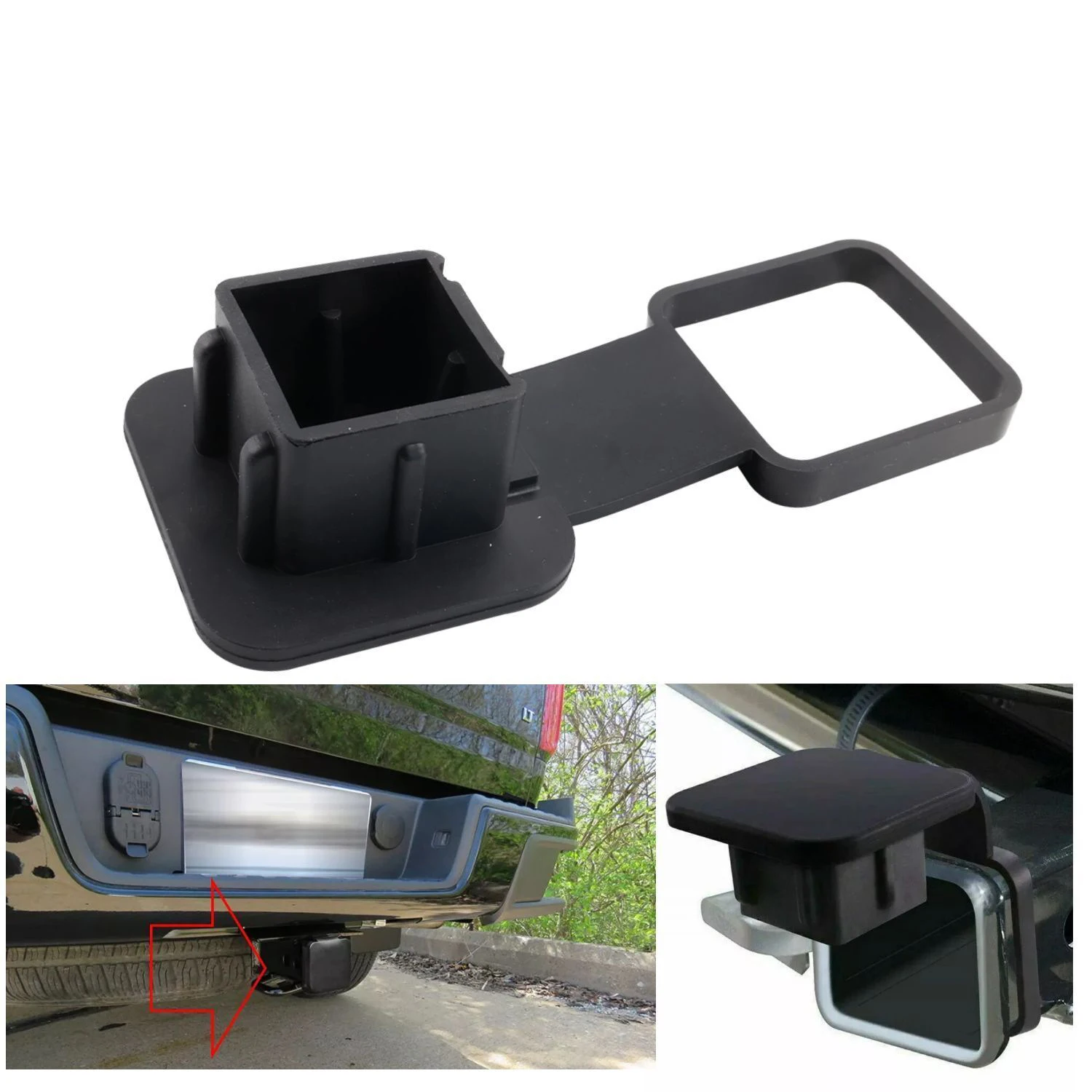2 Inch Trailer Hitch Cover Plug Rubber Tow Bar Fits 2 Inch Class Jeep ...