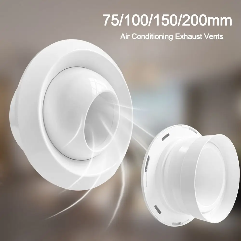 ABS Air Conditioning Exhaust Vents Adjustable 75/100/150/200mm ...
