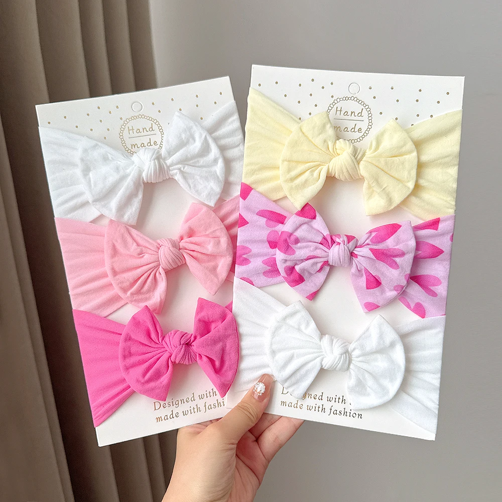 3 pçs/lote grandes arcos bandana para meninas do bebê elástico náilon ...