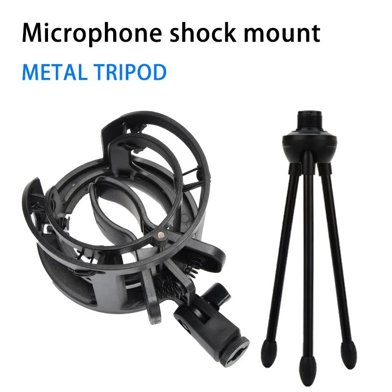 Microphone Shock-Absorbing Bracket With Metal Tripod,Adjustable 3/8 ...