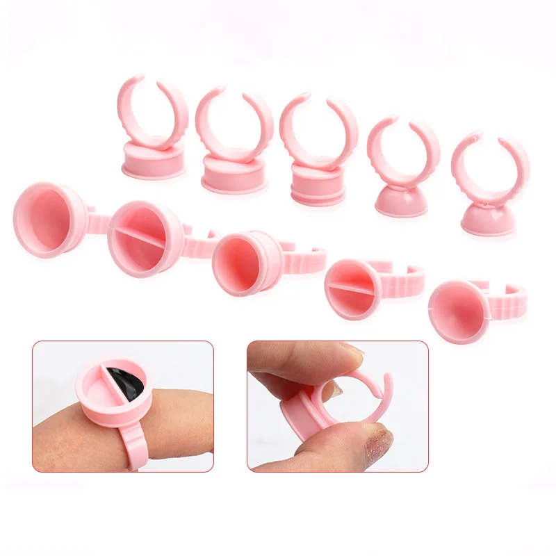 Anillo de pegamento de pestañas Rosa desechable, contenedor de ...