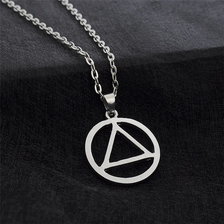 2022 Cute Circle Triangle Eminem Pendants Necklace Cuban Link Chain Fashion Jewelry Stainless Steel AliExpress