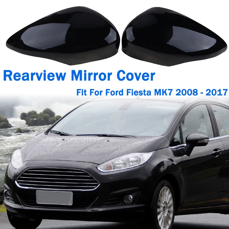 Rearview Mirror Cover Side Wing Mirror Caps Fit For Ford Fiesta MK7 ...