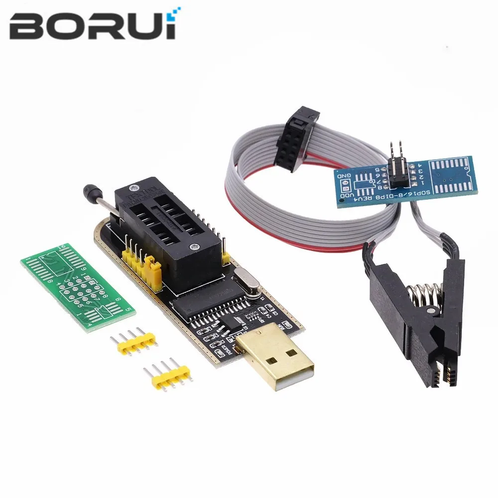 Módulo programador USB EEPROM Flash BIOS CH341A 24 25 Series + Clip de prueba SOIC8 SOP8 para ...