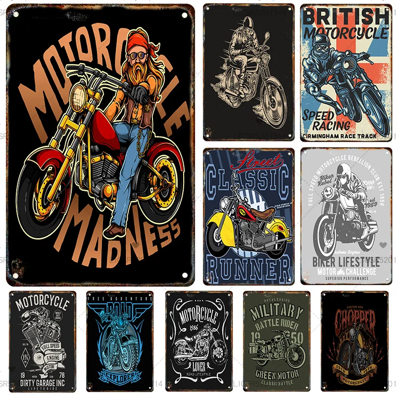 Love-To-Ride-Motorcycle-Skulls-Tin-Signs-Cool-Motorbike-Club-Poster ...