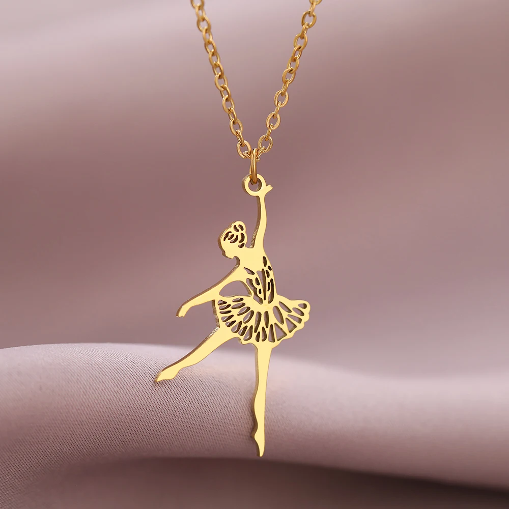 Stainless Steel Necklaces Artist Ballet Dancer Pendant Elegant ...