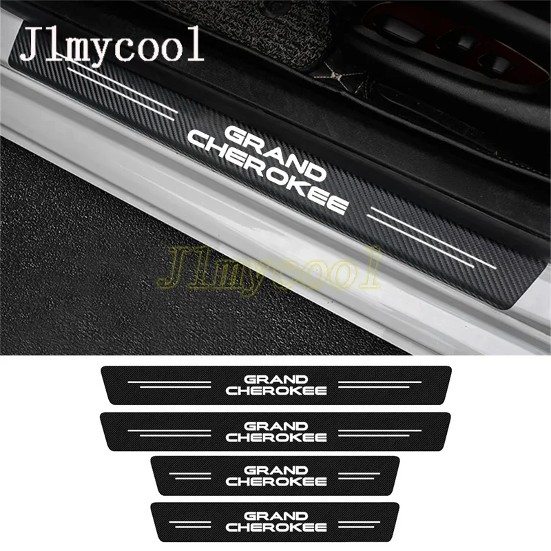 4PCS-Car-Logo-Door-Sill-Scuff-Plate-Decor-Carbon-Fibre-Stickers-For-ZJ ...