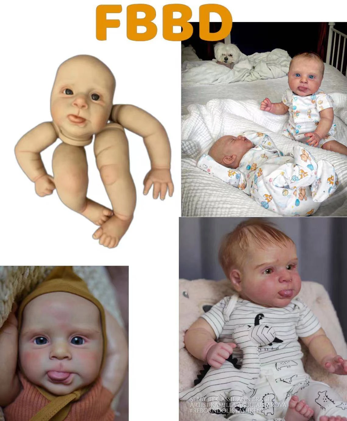 Team FBBD Artist Hand Painted Reborn Baby Kit Sebby 24" High Quality ...