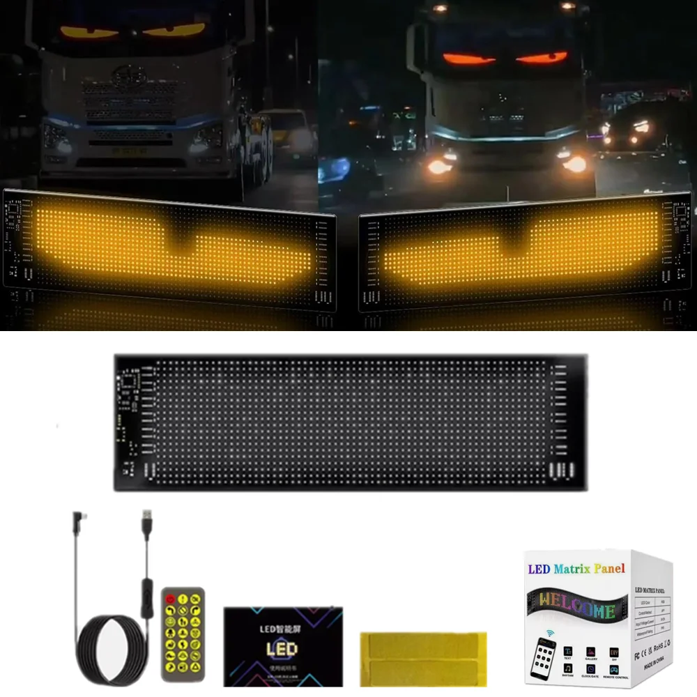 Windshield-LED-Car-Window-Taxi-Sign-Light-Car-Eyes-Light-USB-Flexible ...