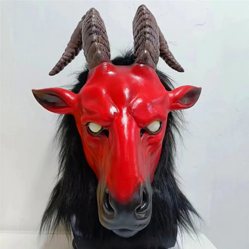Halloween-Horror-Goat-Antelope-Latex-Animal-Full-Head-Mask-Farmyard ...
