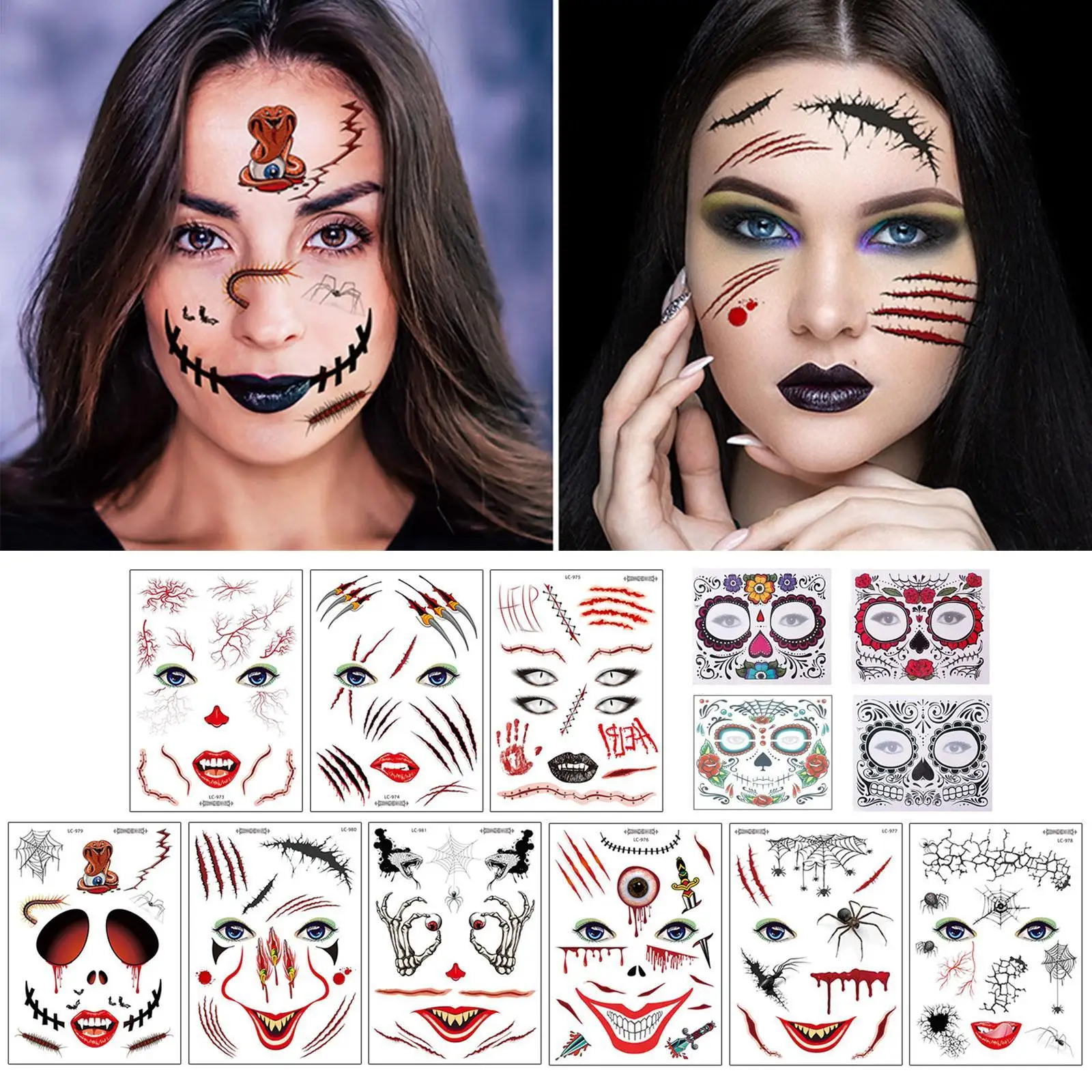 Skull Face Tattoo Makeup Cover Up