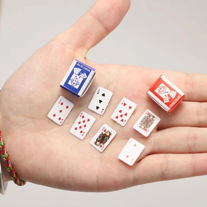 1Set Mini Playing Cards Paper Poker 15X11mm Models Cute Miniature Toys ...