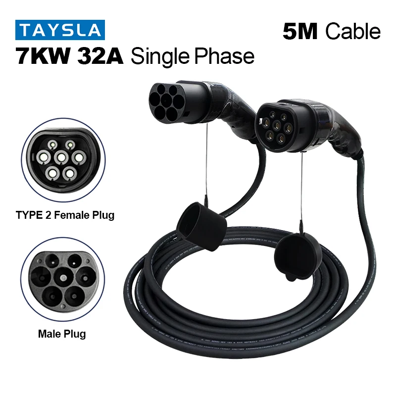 Electric Vehicle Charging Cable Extension Cord 7KW 32A Single Phase 5M ...