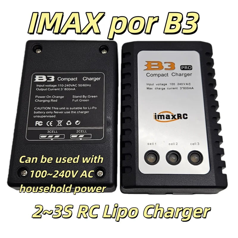 IMAX B3 Compact Pro 2S 3S LiPoバッテリー充電器 RCカー ドローン用 7.4V 11.1V リチウムバッテリー ...