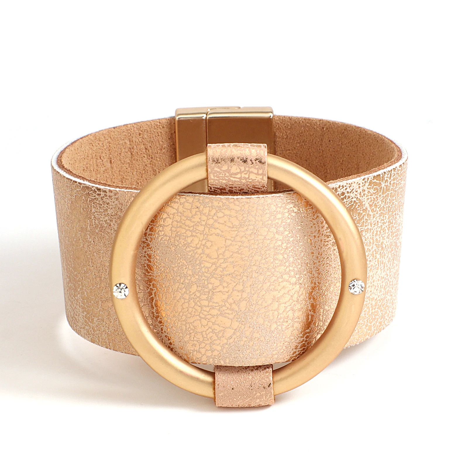Amorcome-Simple-Design-Leather-Bracelet-for-Women-Boho-Rhinestone-Metal ...