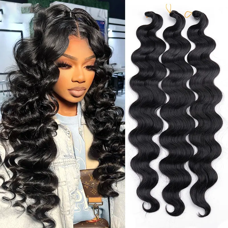 Body-Wave-Crochet-Hair-24Inch-Brazilian-Synthetic-Hair-For-Black-Wome ...