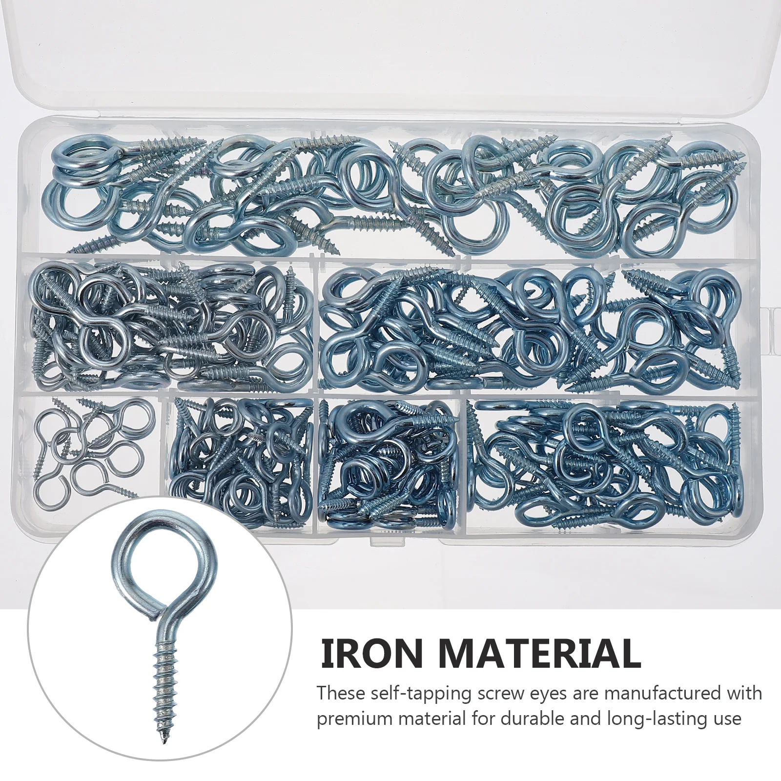 210-Pcs-Sheep-Eye-Screw-Iron-Screws-Accessory-Eyelets-Boxed-Rings-Self ...