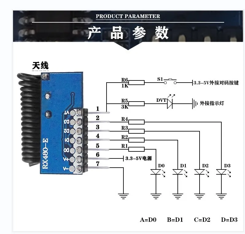 RX480E-433mhz-RF-Receiver-Learning-Code-Decoder-Module-433-mhz-Wireless ...