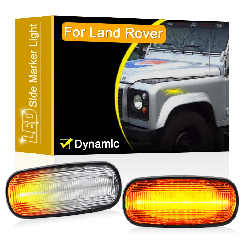 Clear Lens Dynamic Led Side Marker Lamp Assembly For Land Rover ...