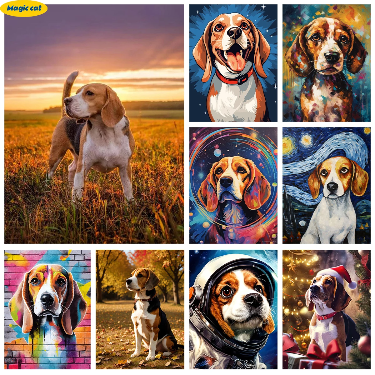 Beagle 5D Diamond Painting Pet Dog Picture Handmade Diamond Embroidery ...
