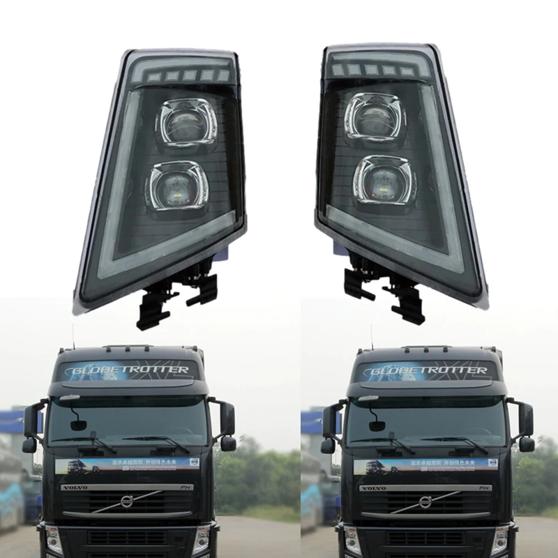 1Pair Truck led head Light for volvo FH13 FH16 FM460 FH500 truck led head light OEM 21323108 ...